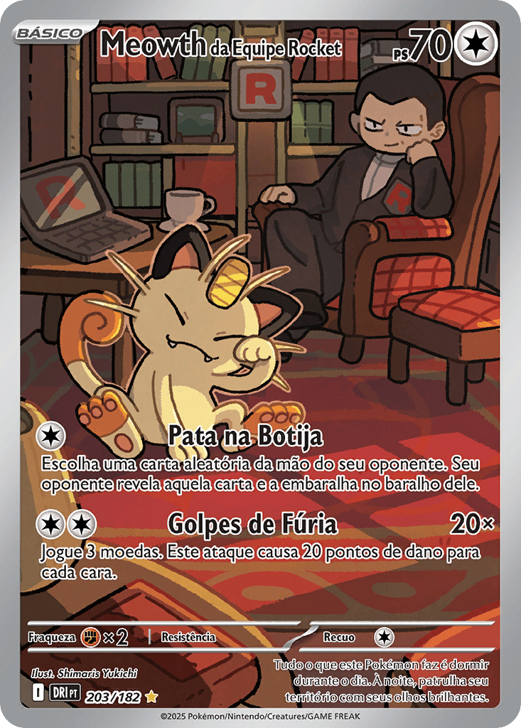 Meowth da Equipe Rocket (203/182) / Team Rocket's Meowth | Pokémon ...