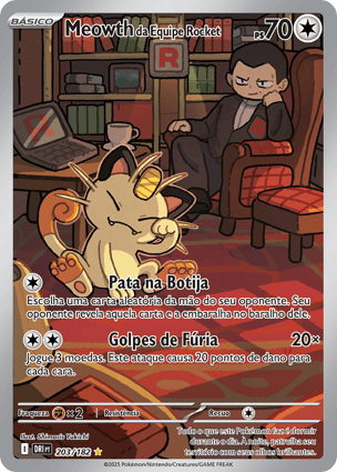 Meowth da Equipe Rocket (203/182) / Team Rocket's Meowth | Pokémon ...