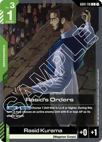 Rasid's Orders | Gundam Card Game | MYP Cards