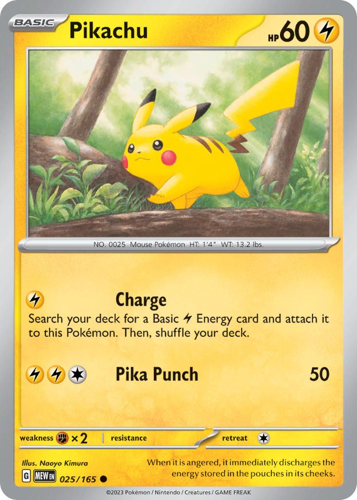 Pikachu 025 165 Pok mon MYP Cards Pikachu 025 165 Pok mon MYP Cards