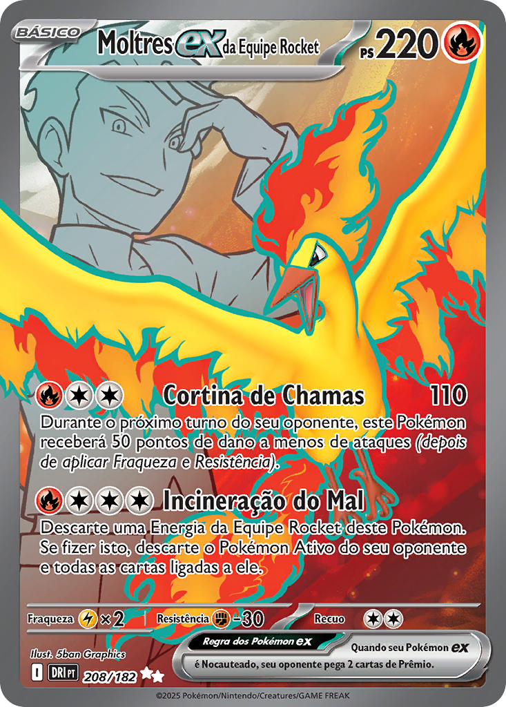 Moltres ex da Equipe Rocket (208/182) / Team Rocket's Moltres ex ...