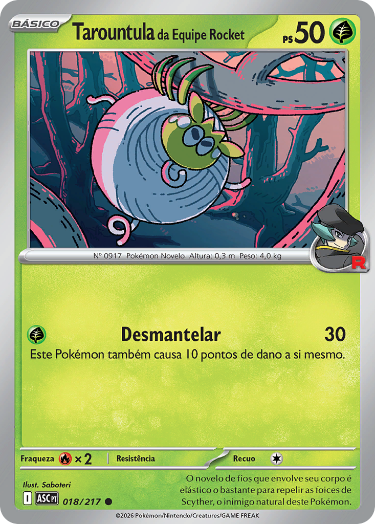 Tarountula da Equipe Rocket (018/217) / Team Rocket's Tarountula ...