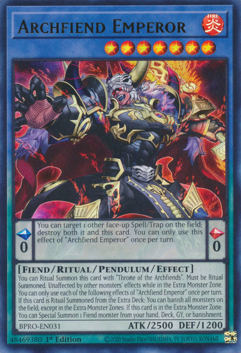 Imperador Arquidemônio / Archfiend Emperor | Yu-Gi-Oh! | MYP Cards