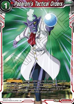 Paparoni's Tactical Orders | DBS: Masters | MYP Cards